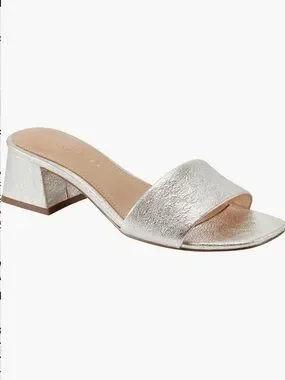 Marc Fisher | Shoes | Marc Fisher Silver Olysa Slide Heeled Sandal ...